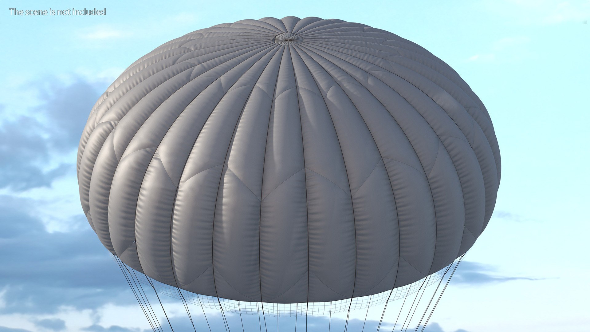 3D Model Dome Gray Parachute - TurboSquid 2222179
