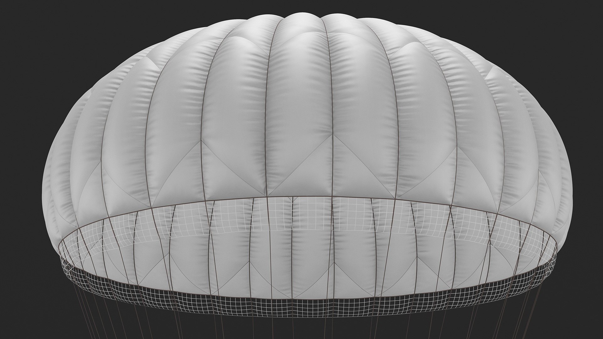 3D Model Dome Gray Parachute - TurboSquid 2222179