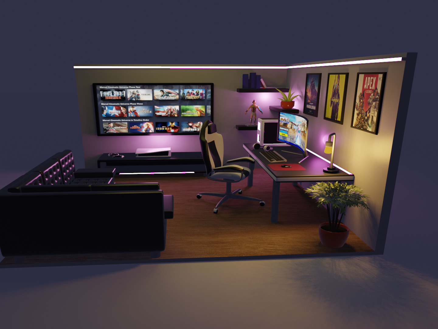 3D cuarto gamer - TurboSquid 1701542