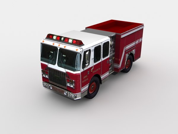 firetruck polygons rescue 3d model