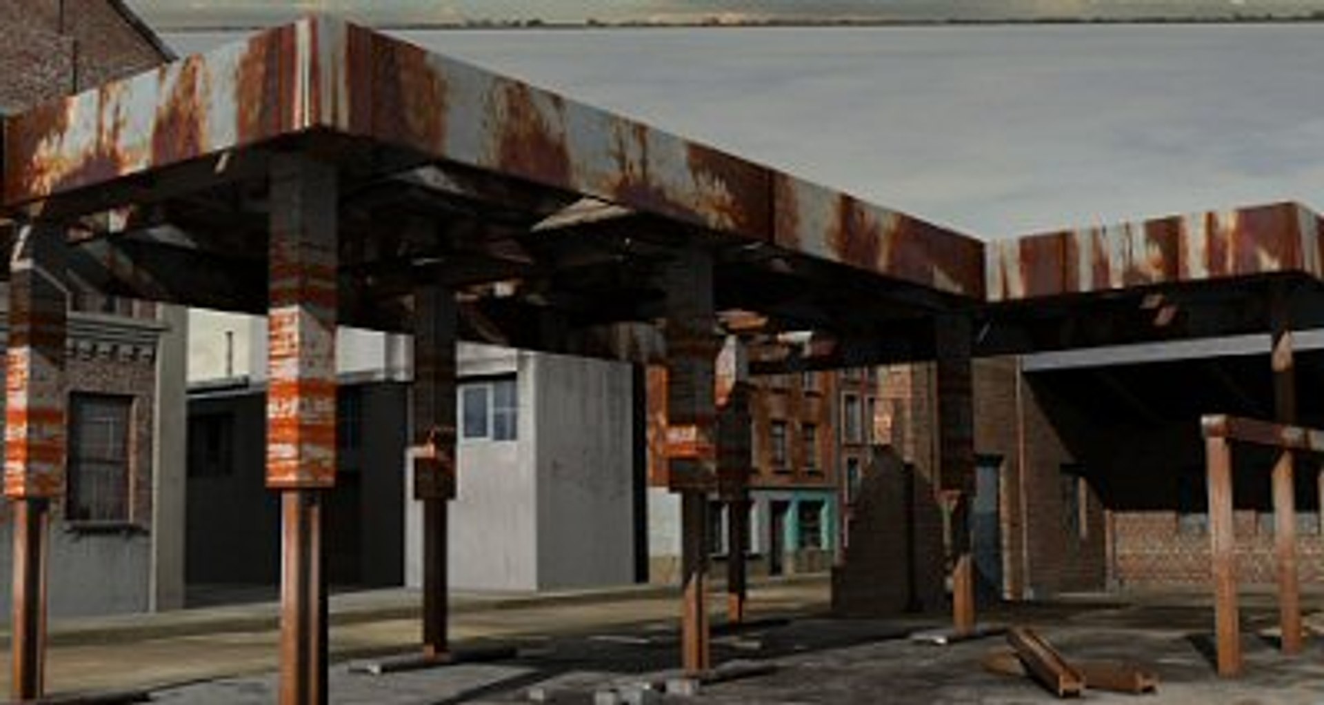 derelict garage 3d 3ds