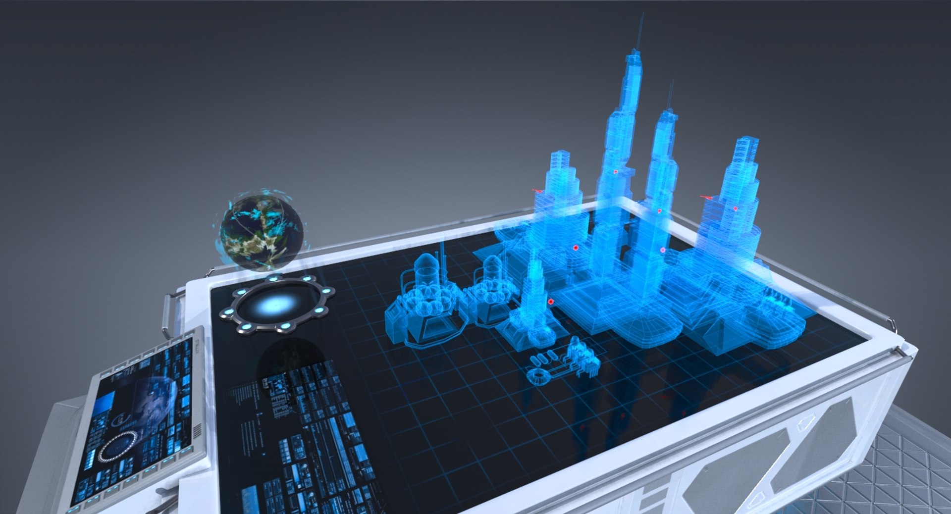 3d Model Of Sci-fi Table Hologram