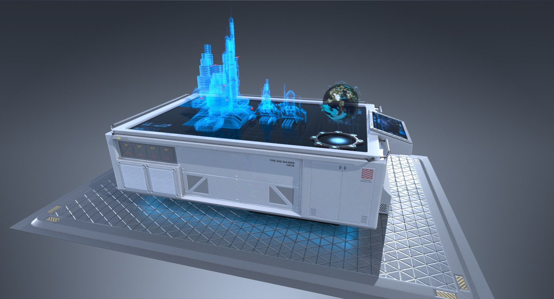 3d Model Of Sci-fi Table Hologram
