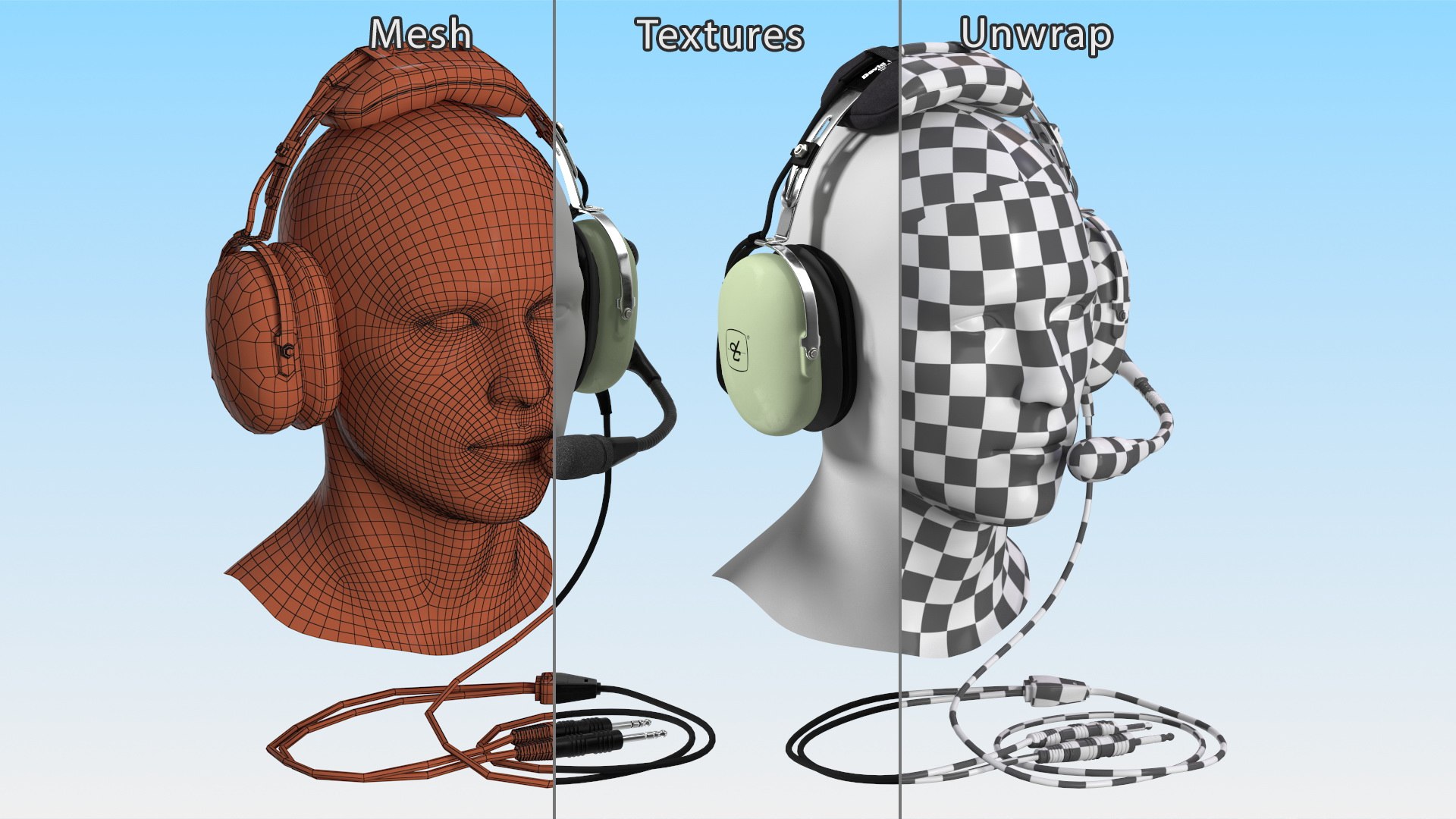 3D Aviation Headset David Clark with Mannequin - TurboSquid 1980924