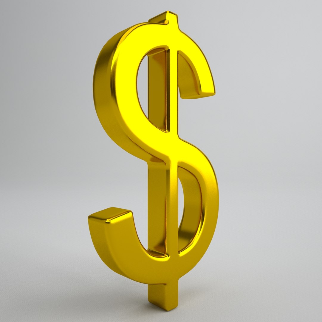 Free Dollar Sign Gold 3d Model