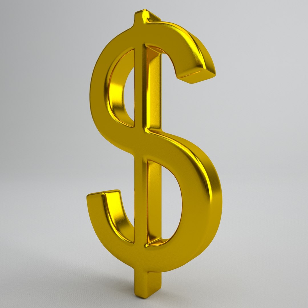Free Dollar Sign Gold 3d Model