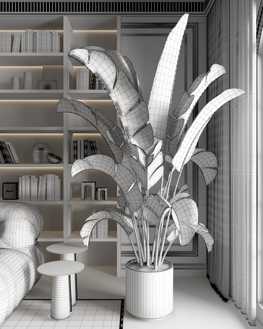 3D Model Modern French Style Living Room Design - TurboSquid 2173018