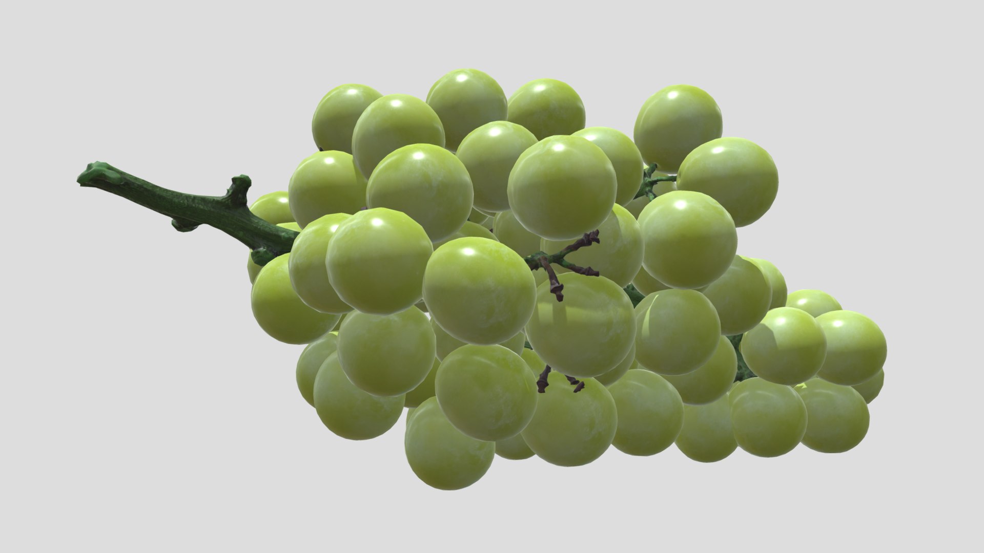 3D Green Grape Low Poly - TurboSquid 2273645