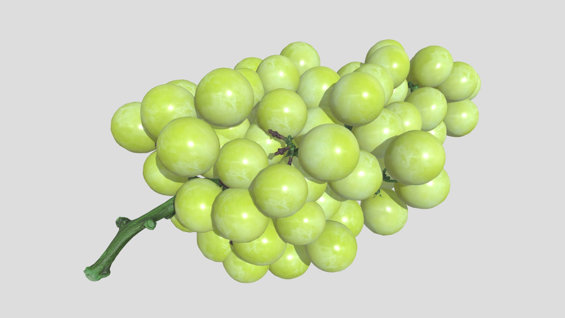 3D Green Grape Low Poly - TurboSquid 2273645