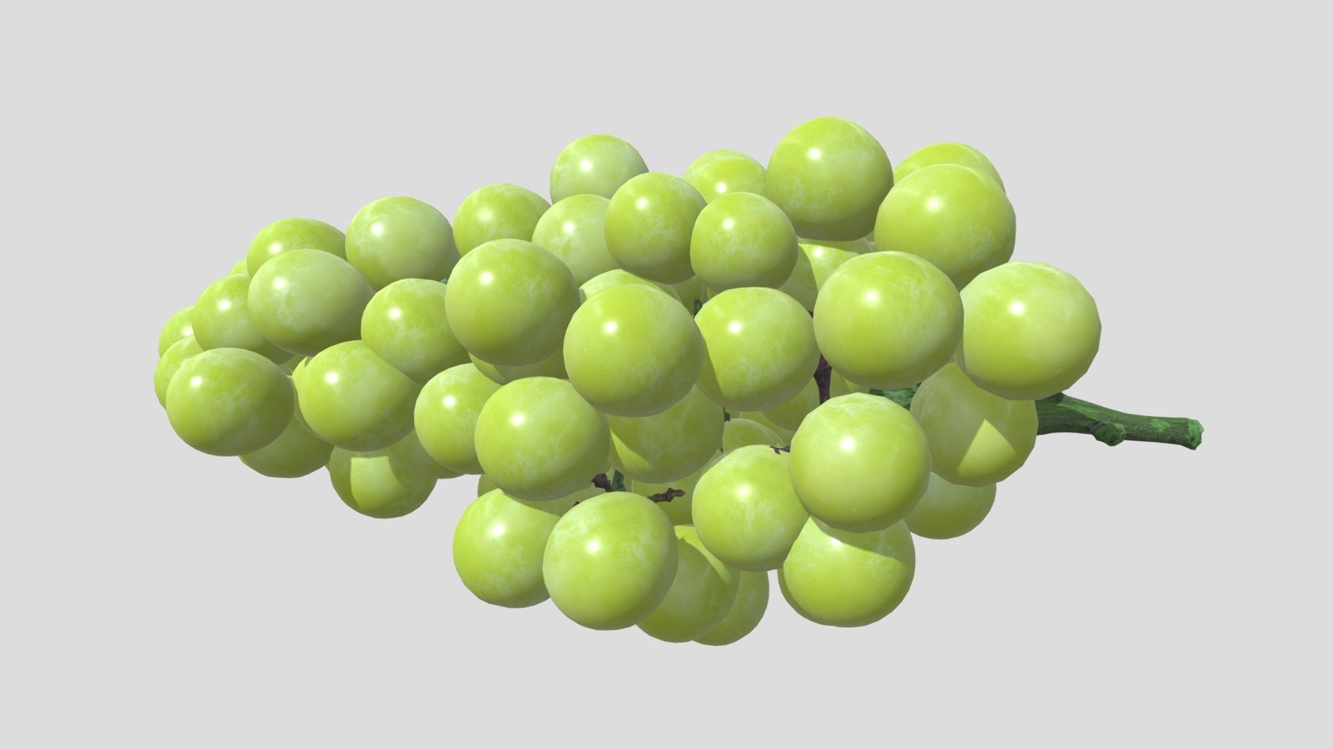 3D Green Grape Low Poly - TurboSquid 2273645