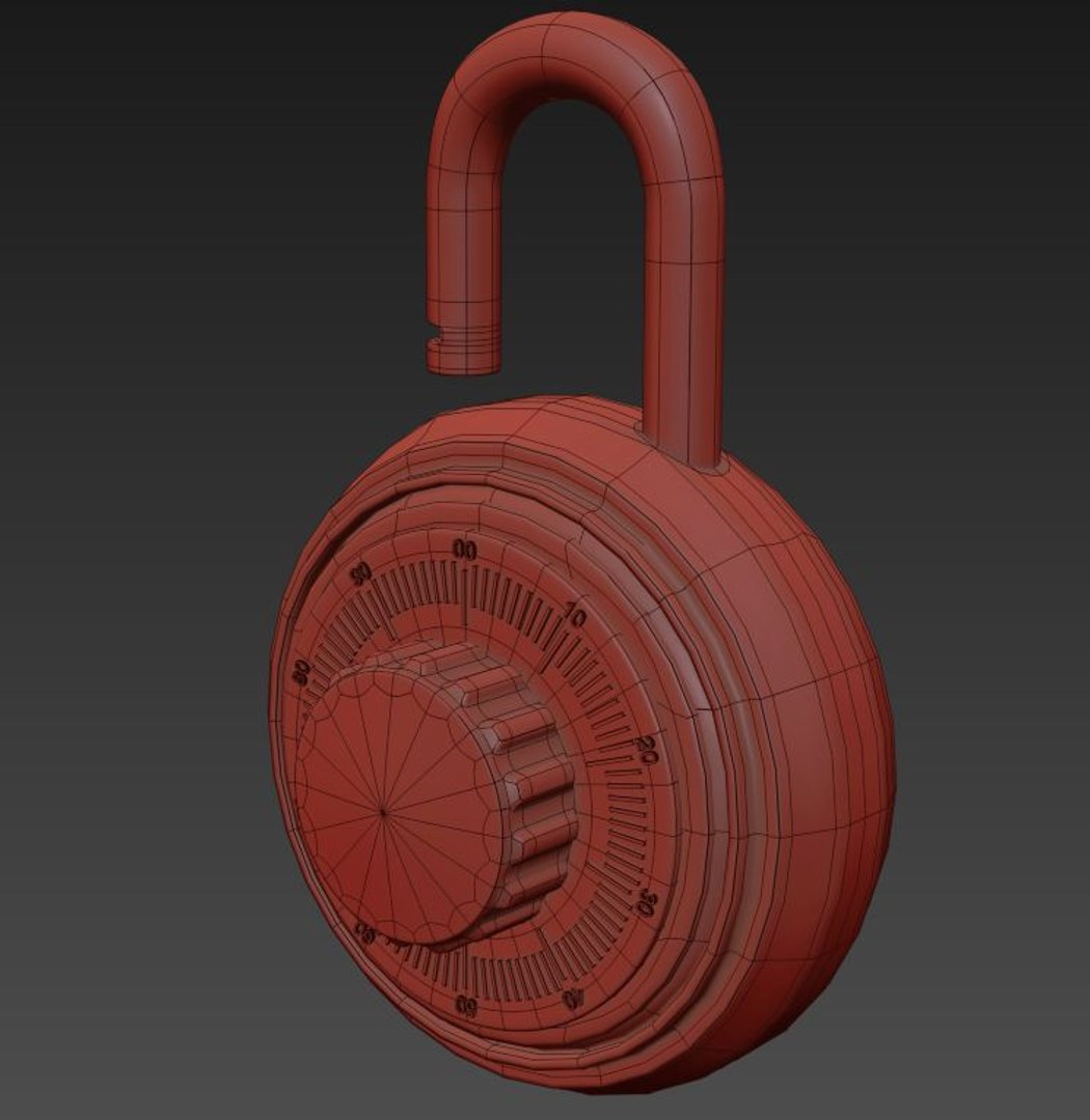 padlock lock combination 3d max