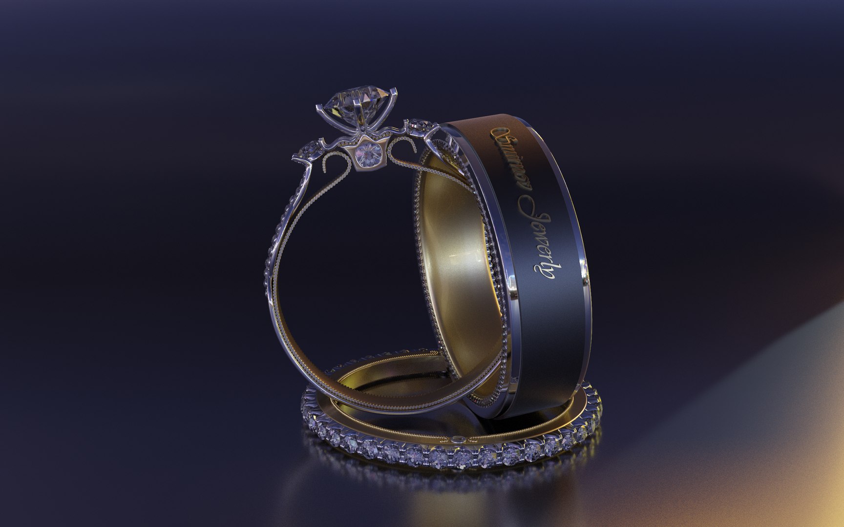 Gold Rings 3D Model - TurboSquid 1709272