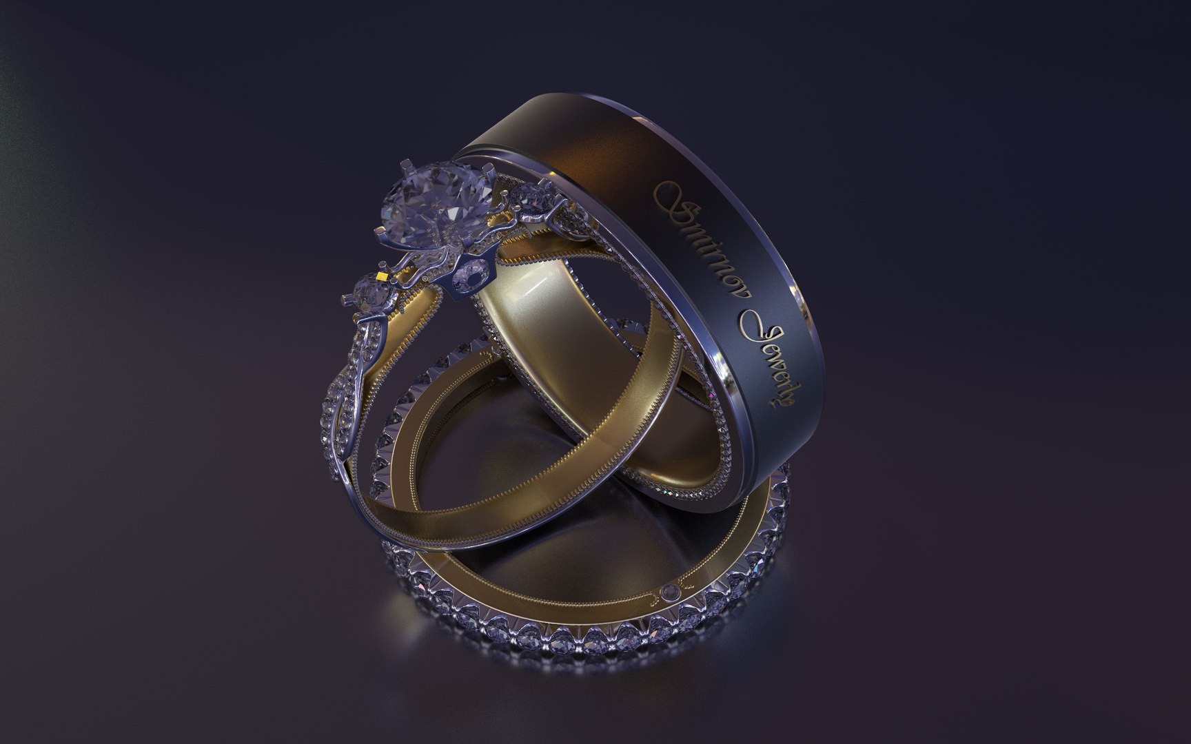 Gold Rings 3D Model - TurboSquid 1709272