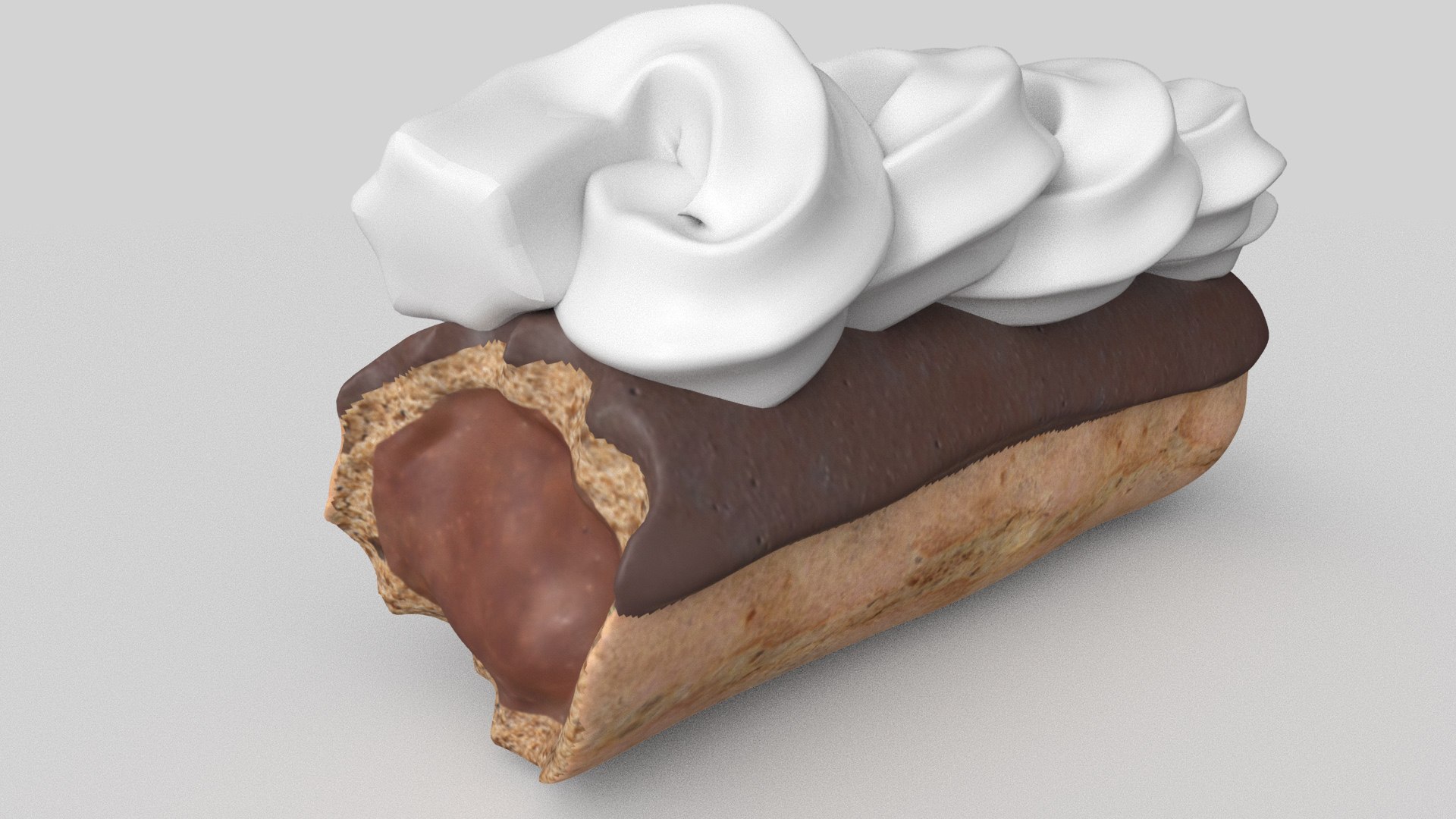 Free 3D Eclair And Whipped Cream - TurboSquid 2008888