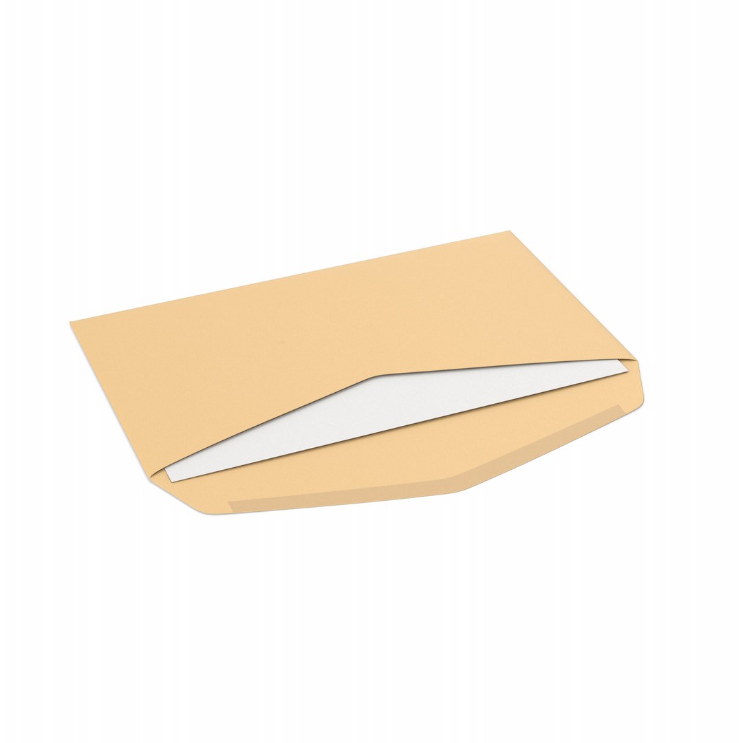 Opened Envelope 3D Model - TurboSquid 2194685