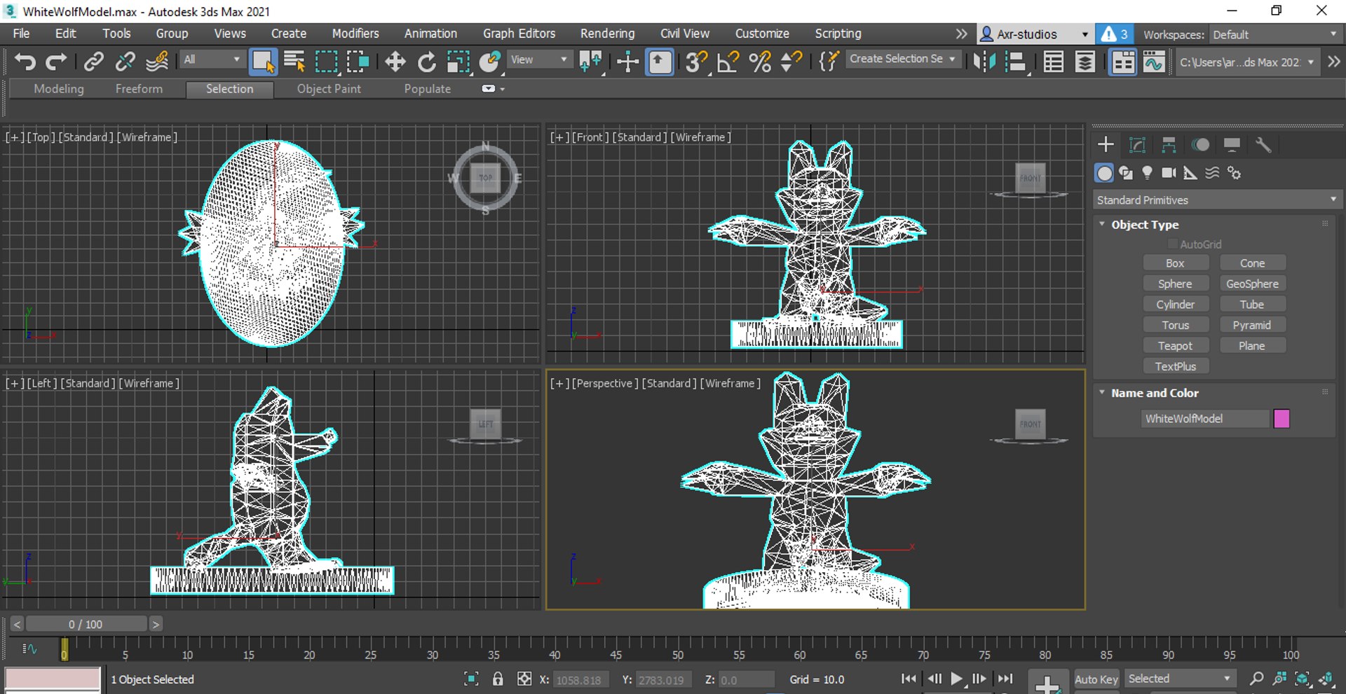 White wolf - print 3D model - TurboSquid 1635250