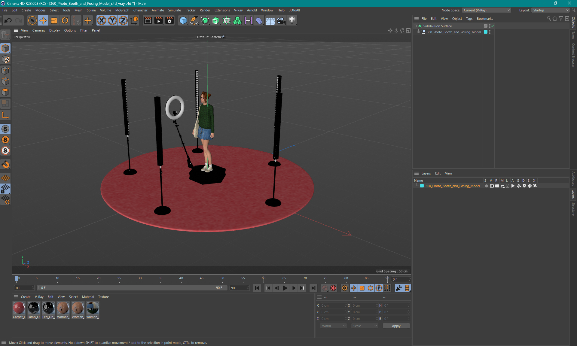 modelo 3d Fotomatón 360 y modelo posando - TurboSquid 2330072