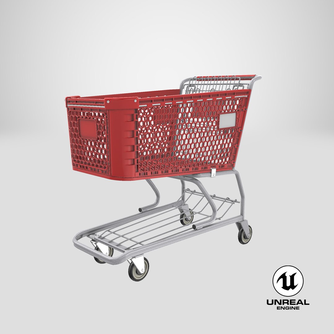 Plastic Shopping Cart 02 Red model - TurboSquid 2115841