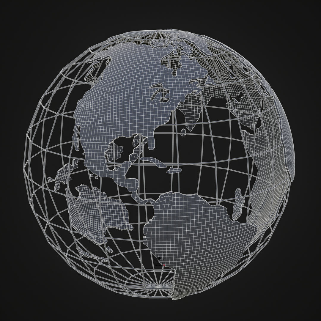 World Globe Solid Color With Wireframe 3D Model - TurboSquid 2290896