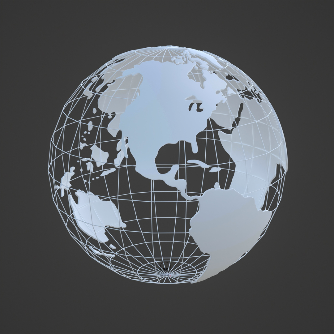 World Globe Solid Color With Wireframe 3D Model - TurboSquid 2290896