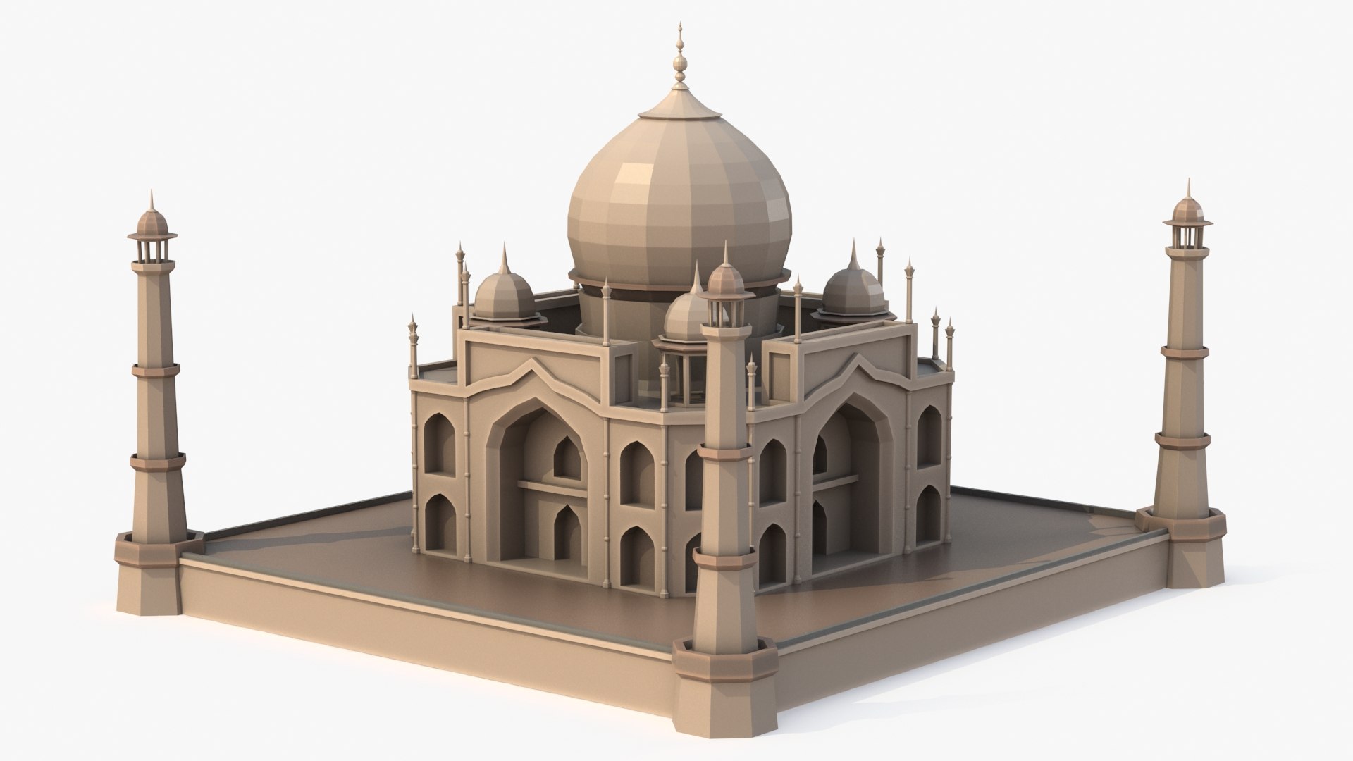 3D Cartoon Earth With Landmarks And Clouds Model - TurboSquid 2412709