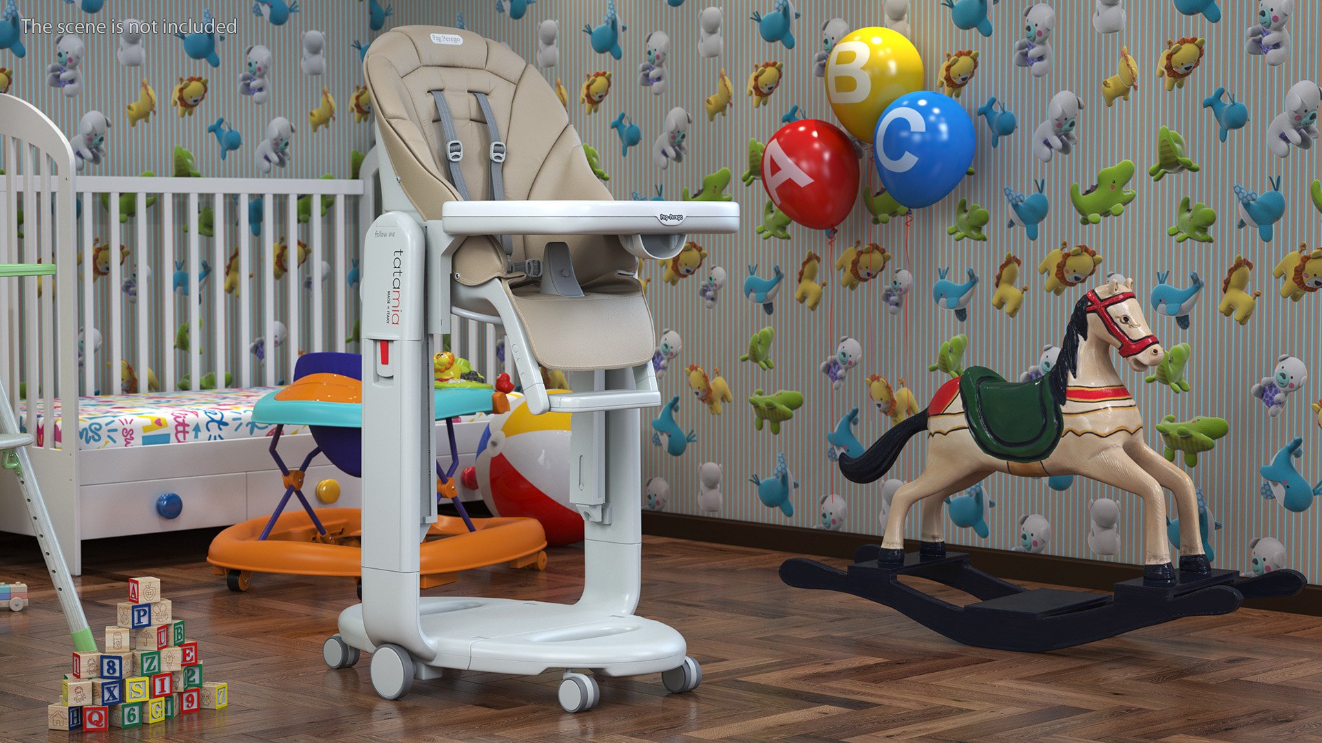 3D Compact Tatamia High Chair Vertical Beige Rigged - TurboSquid 2166526
