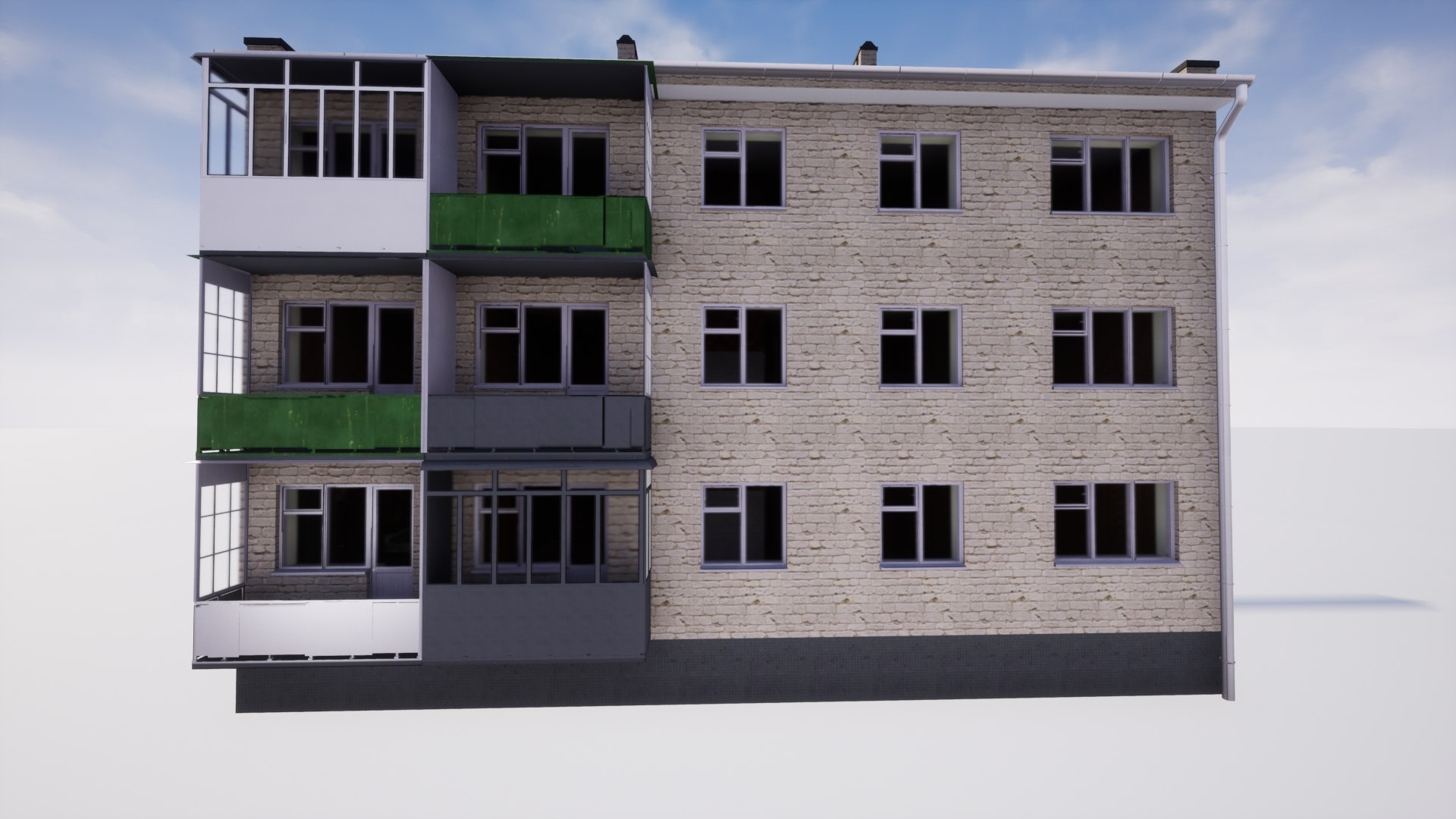 3D Soviet Modular Building Facade Interior - TurboSquid 2287524