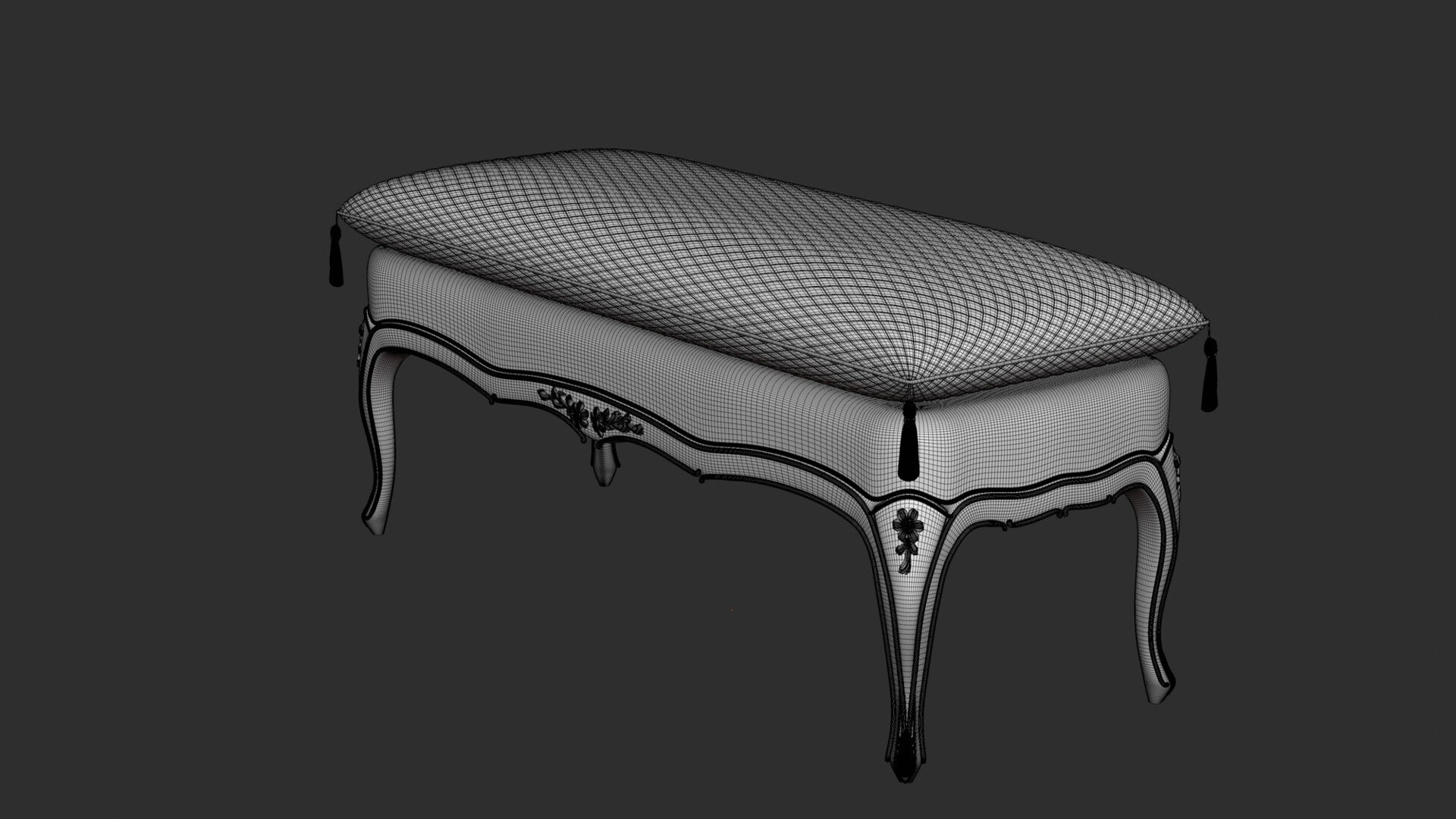 3D French Provincial Rococco Bench Model - TurboSquid 2223701
