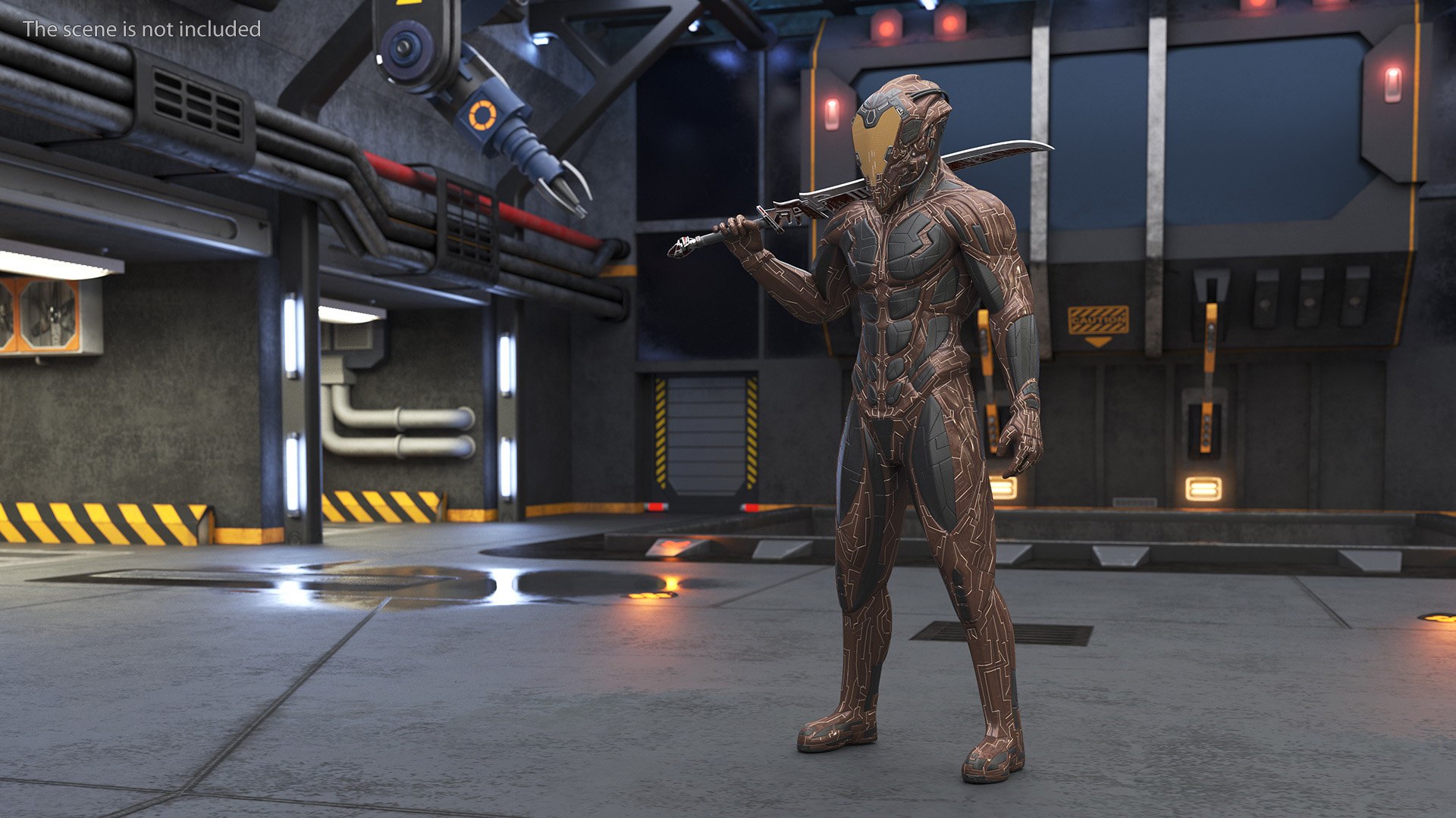 Futuristic Cosmic Soldier With Sword Model - TurboSquid 2237780