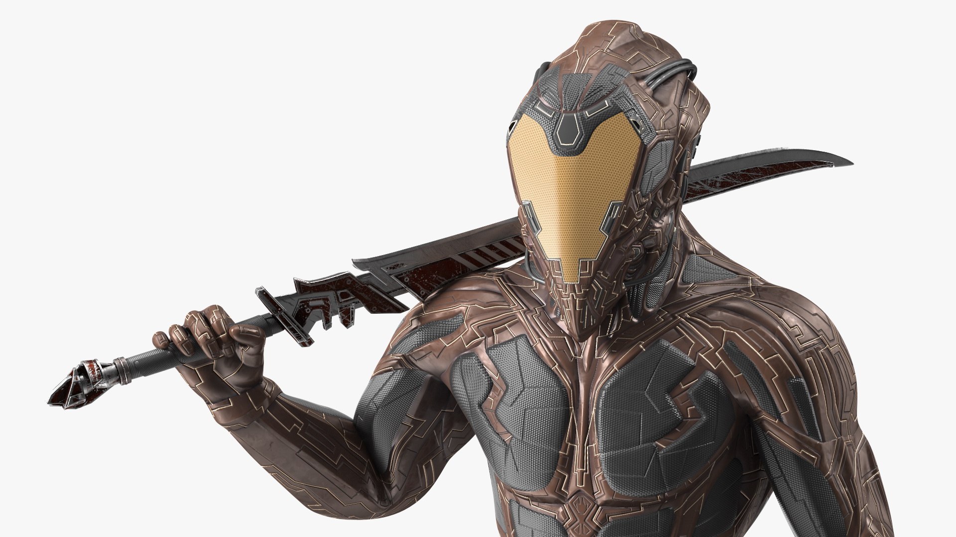 Futuristic Cosmic Soldier With Sword Model - TurboSquid 2237780