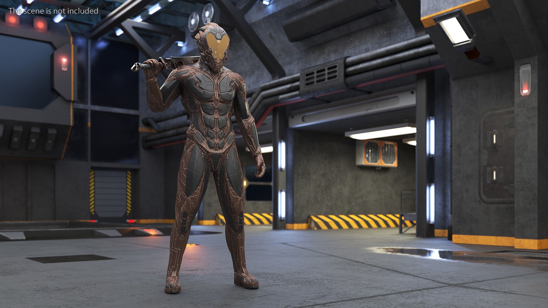 Futuristic Cosmic Soldier With Sword Model - TurboSquid 2237780