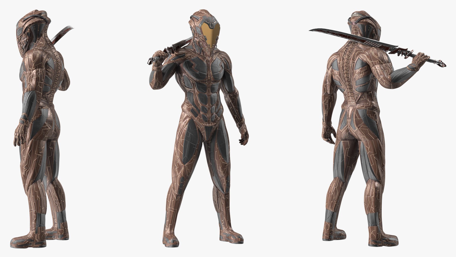 Futuristic Cosmic Soldier With Sword Model - TurboSquid 2237780