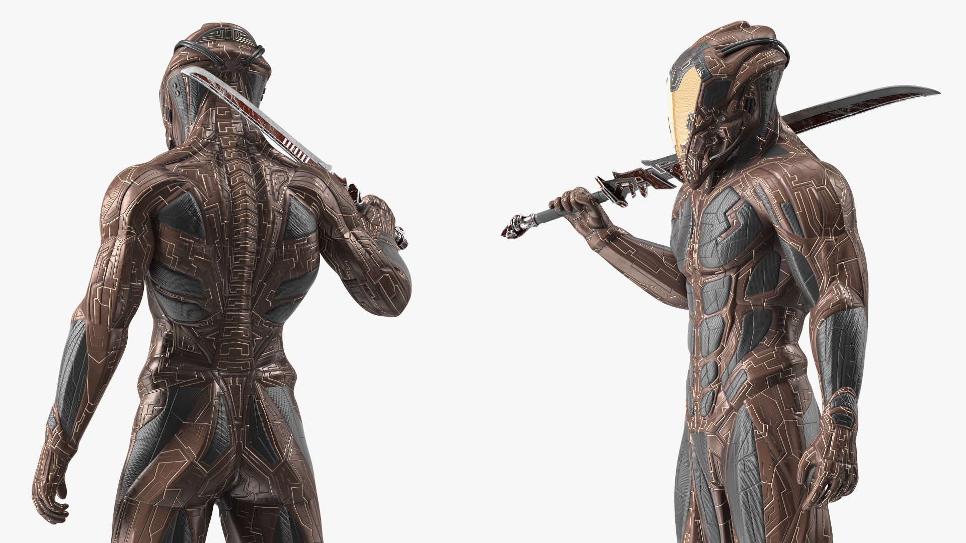 Futuristic Cosmic Soldier With Sword Model - TurboSquid 2237780