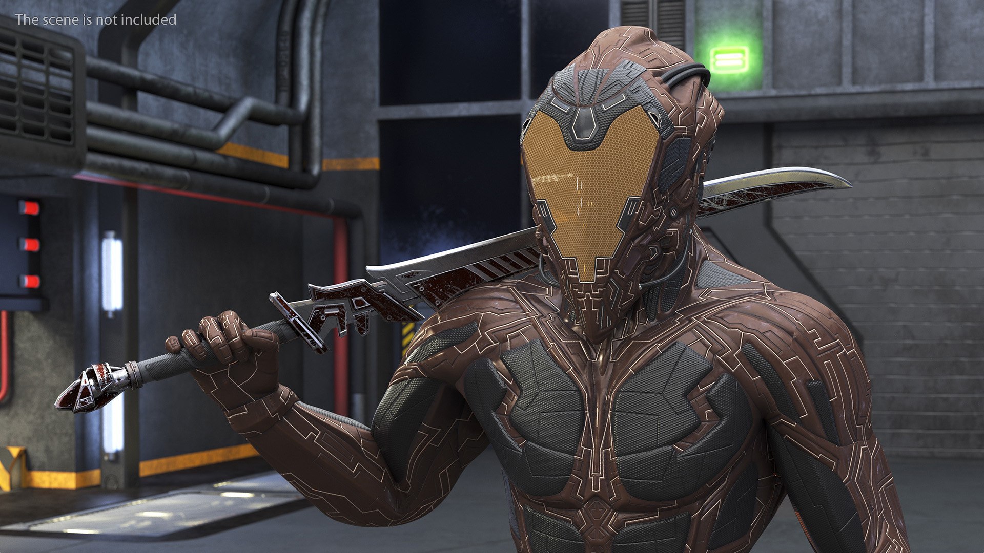 Futuristic Cosmic Soldier With Sword Model - TurboSquid 2237780