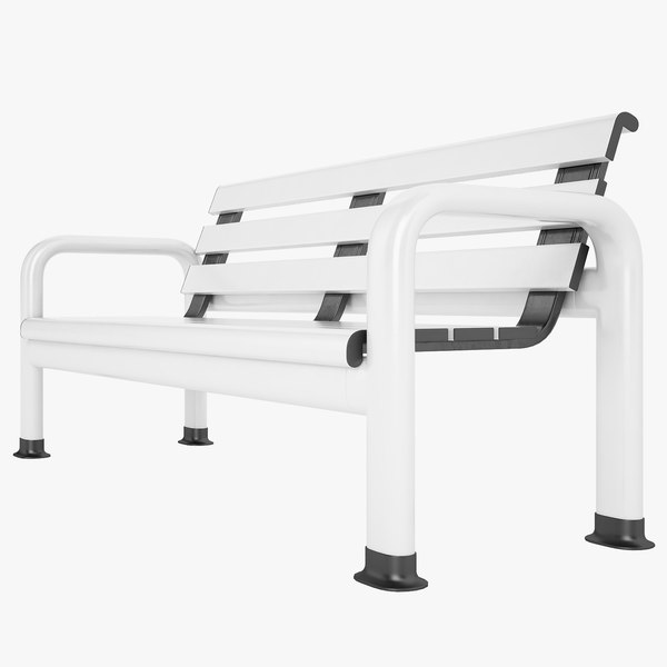 3d model courtside bench court