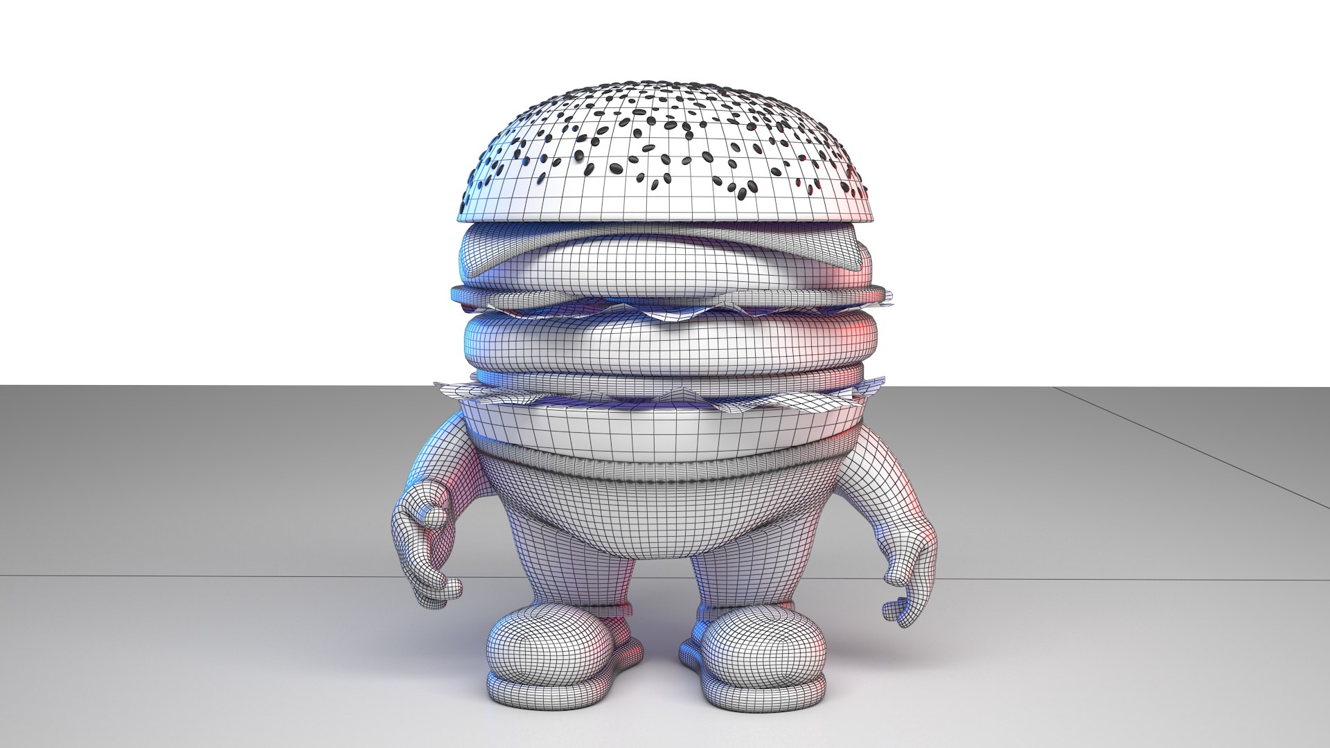 3D Burger Character Man Model - TurboSquid 1535603