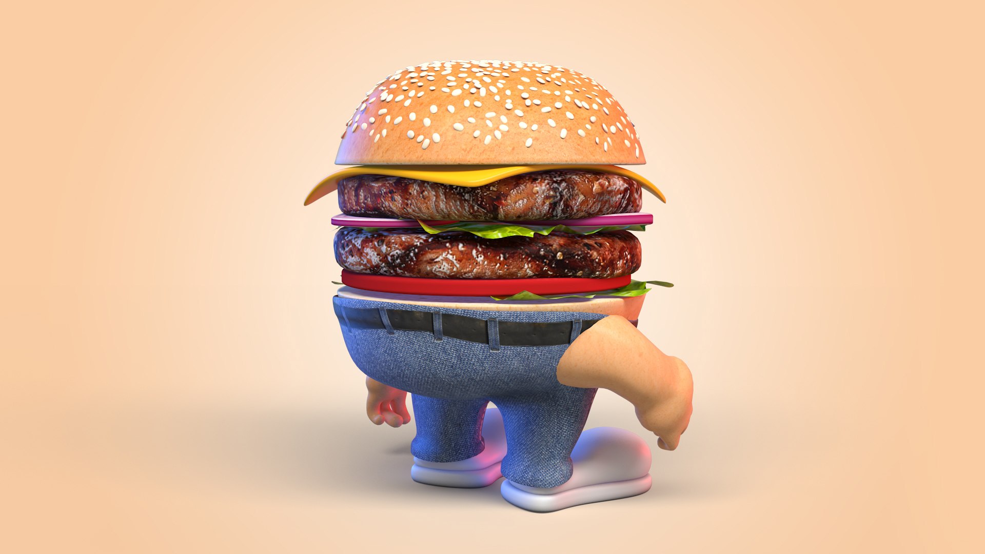 3D Burger Character Man Model - TurboSquid 1535603