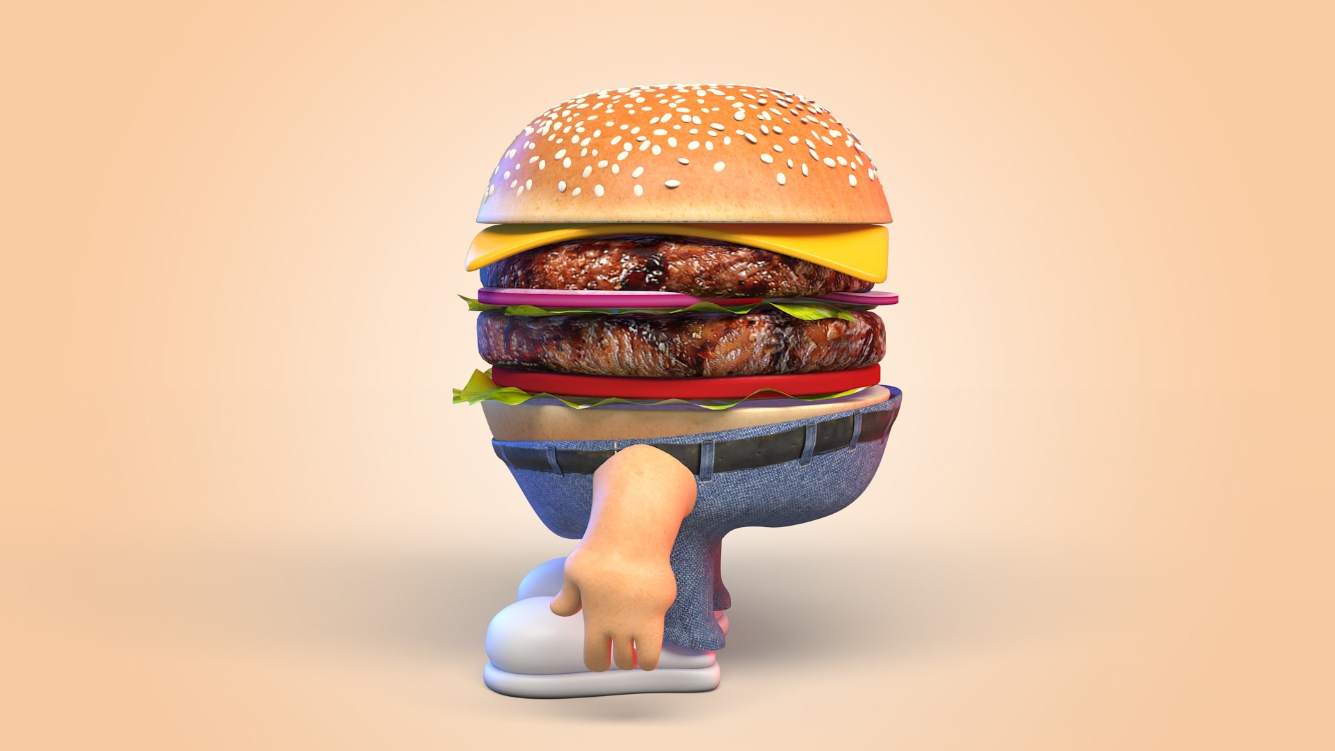 3D Burger Character Man Model - TurboSquid 1535603