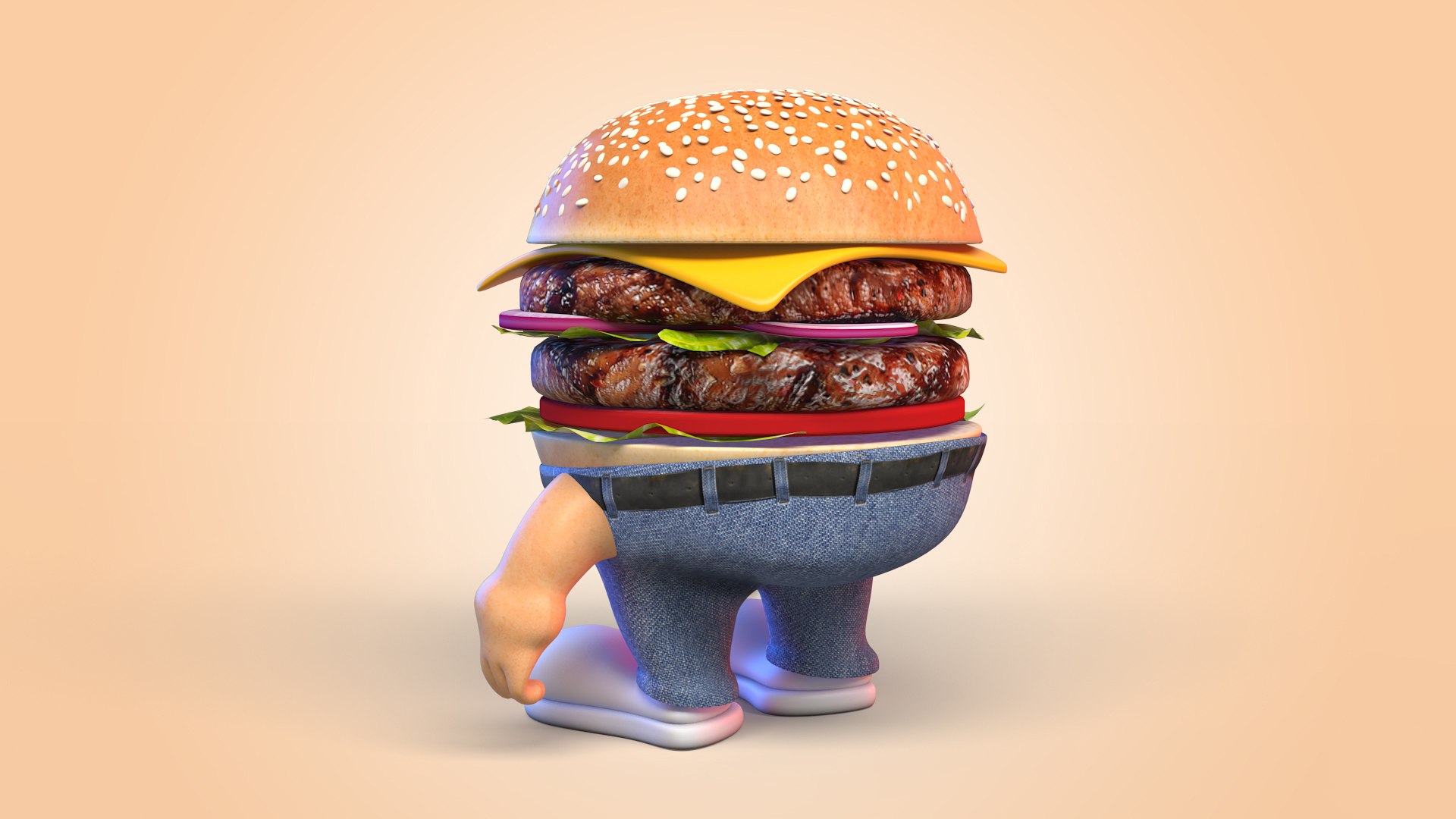 3D Burger Character Man Model - TurboSquid 1535603