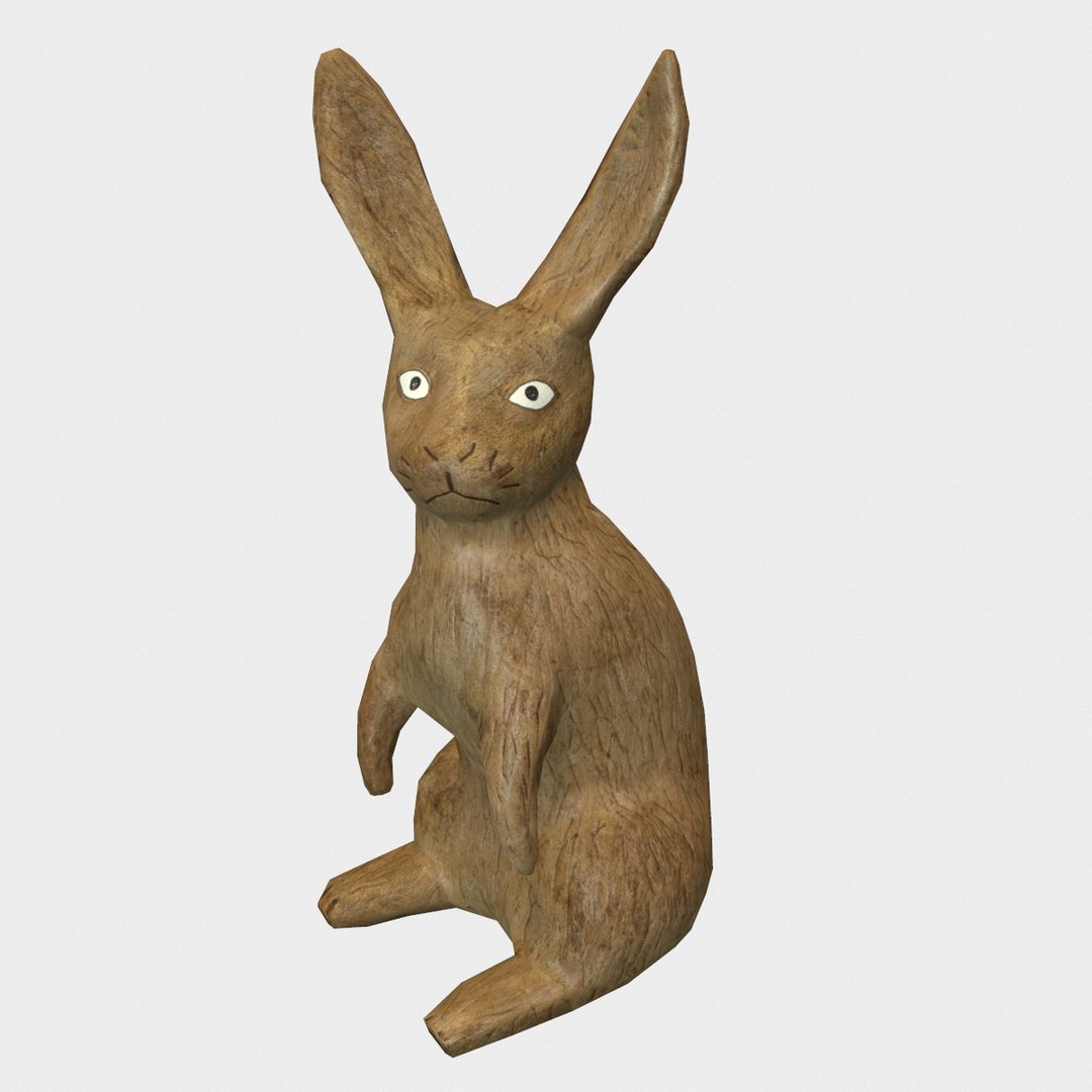 3d Hare Wooden Wood