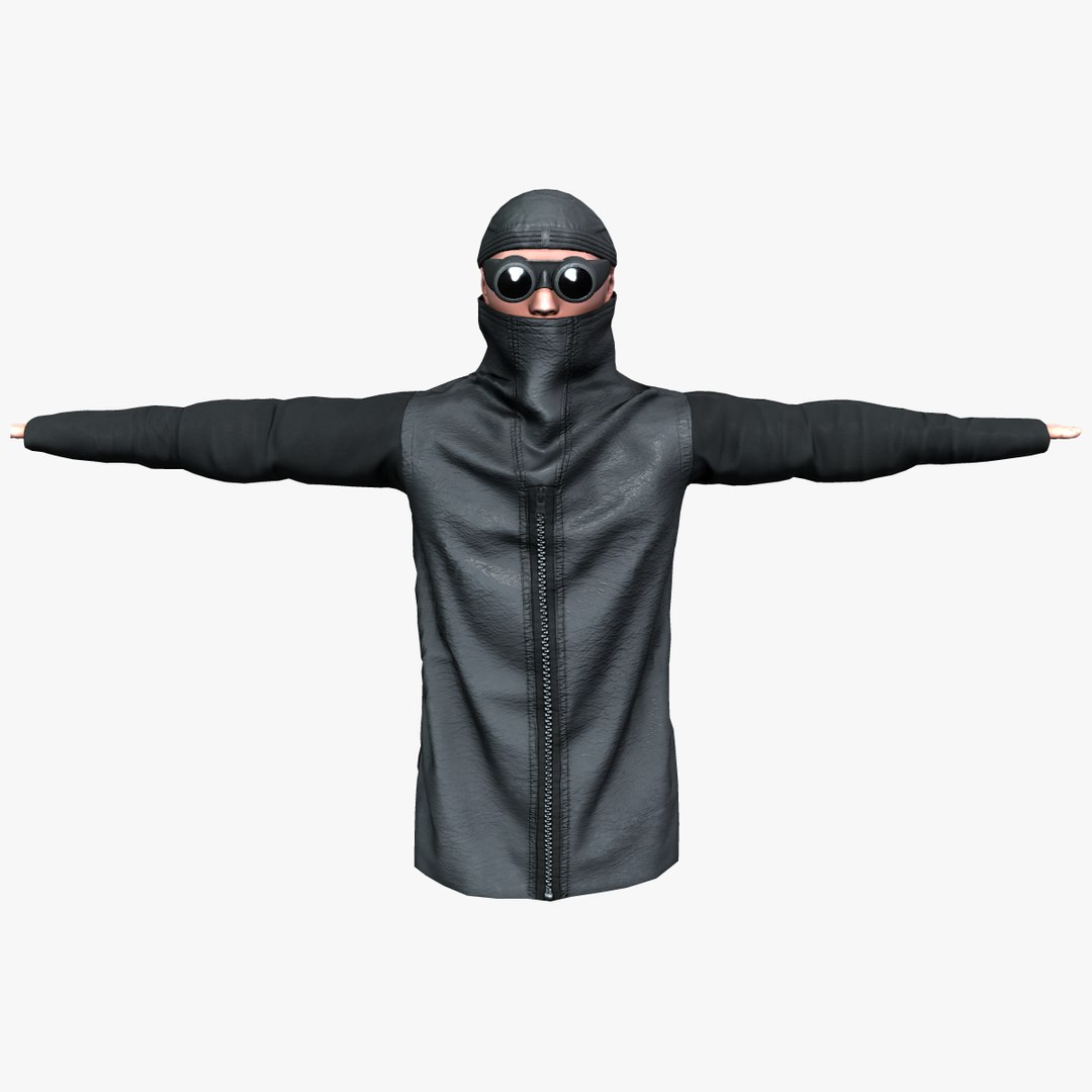3D model Futuristic Long Mask Neck Urban Male Top - TurboSquid 1992835