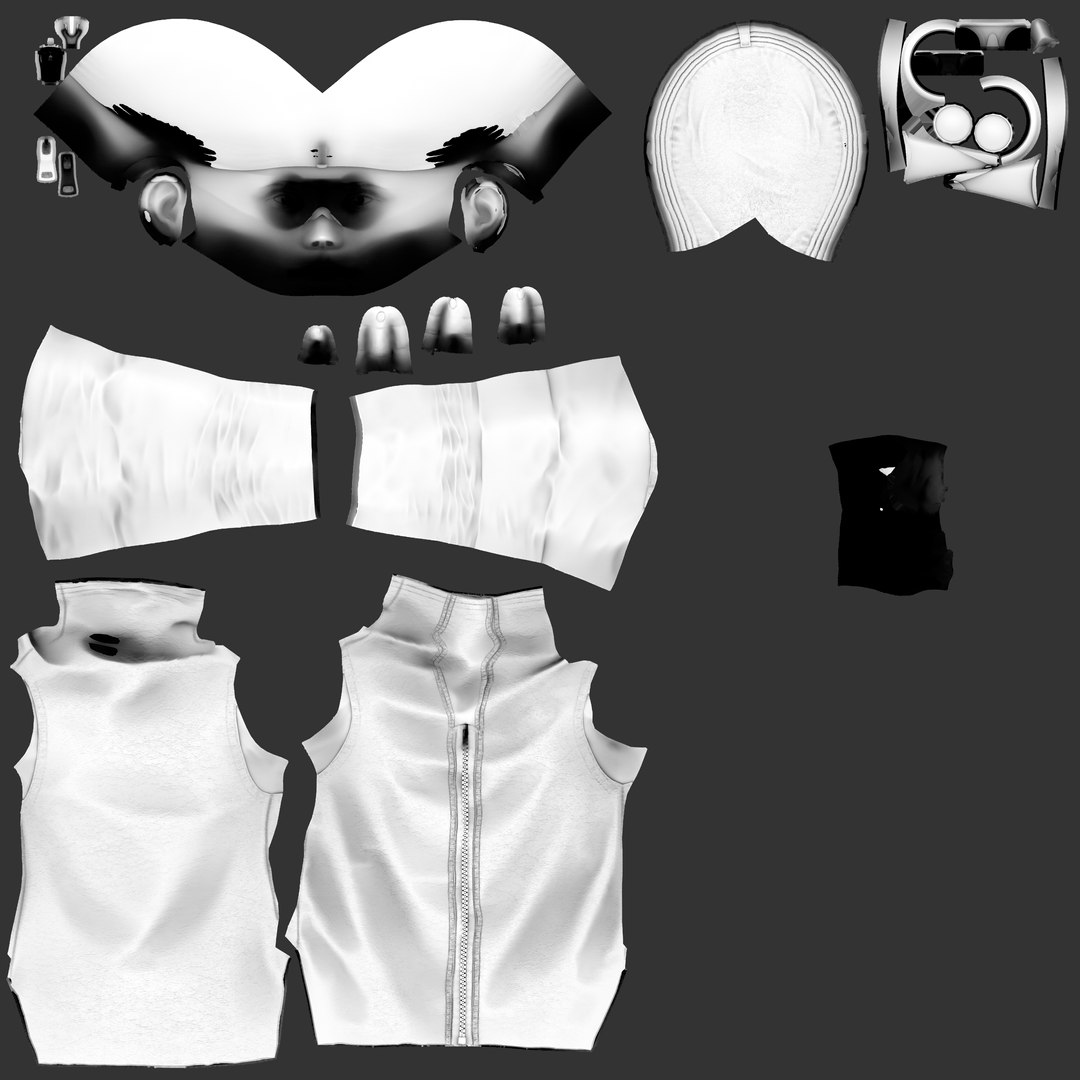 3D model Futuristic Long Mask Neck Urban Male Top - TurboSquid 1992835