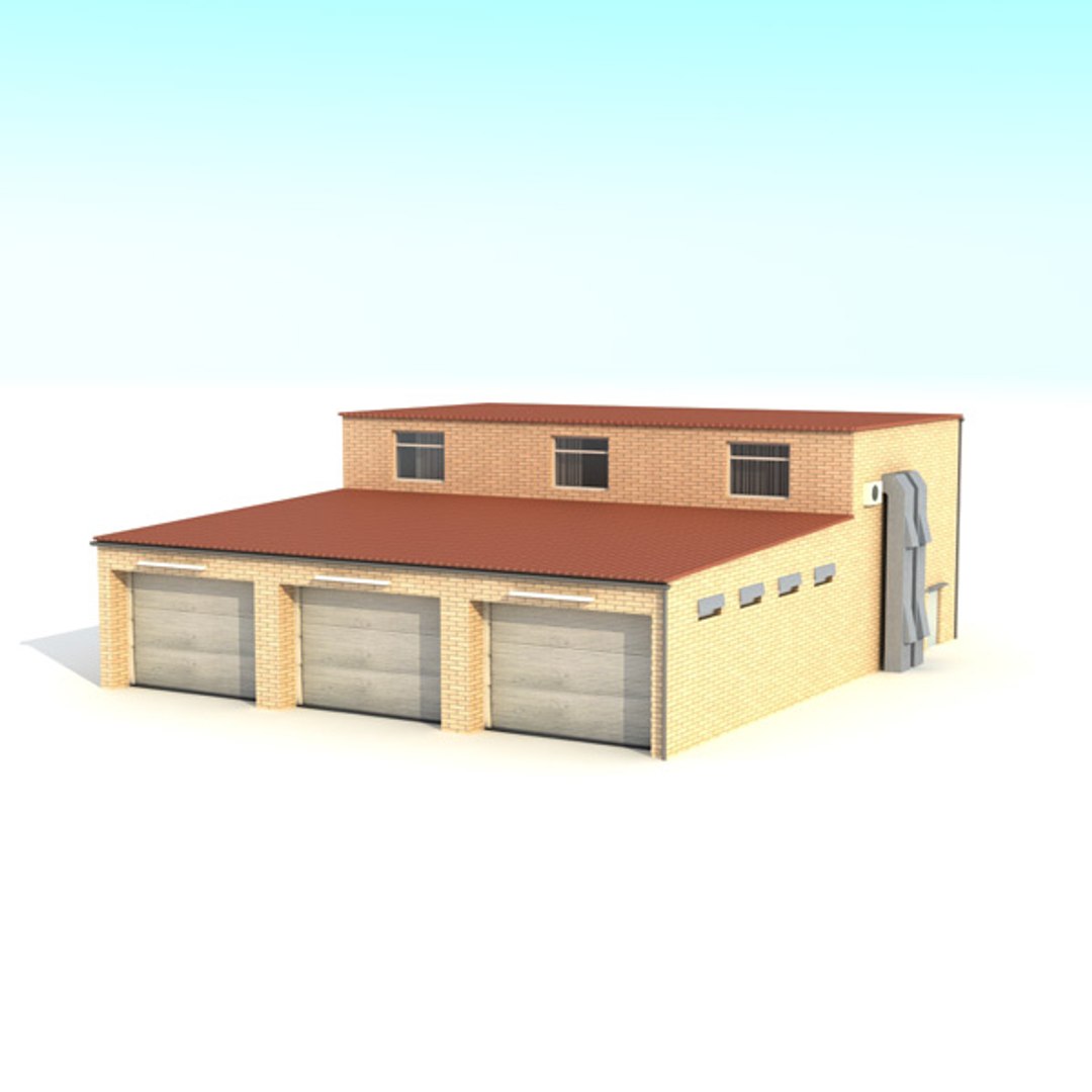 building garage 3d obj