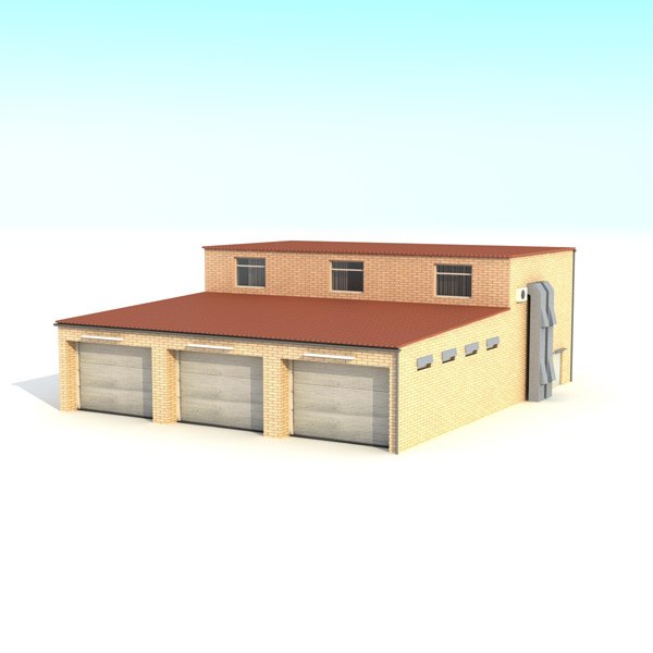 building garage 3d obj