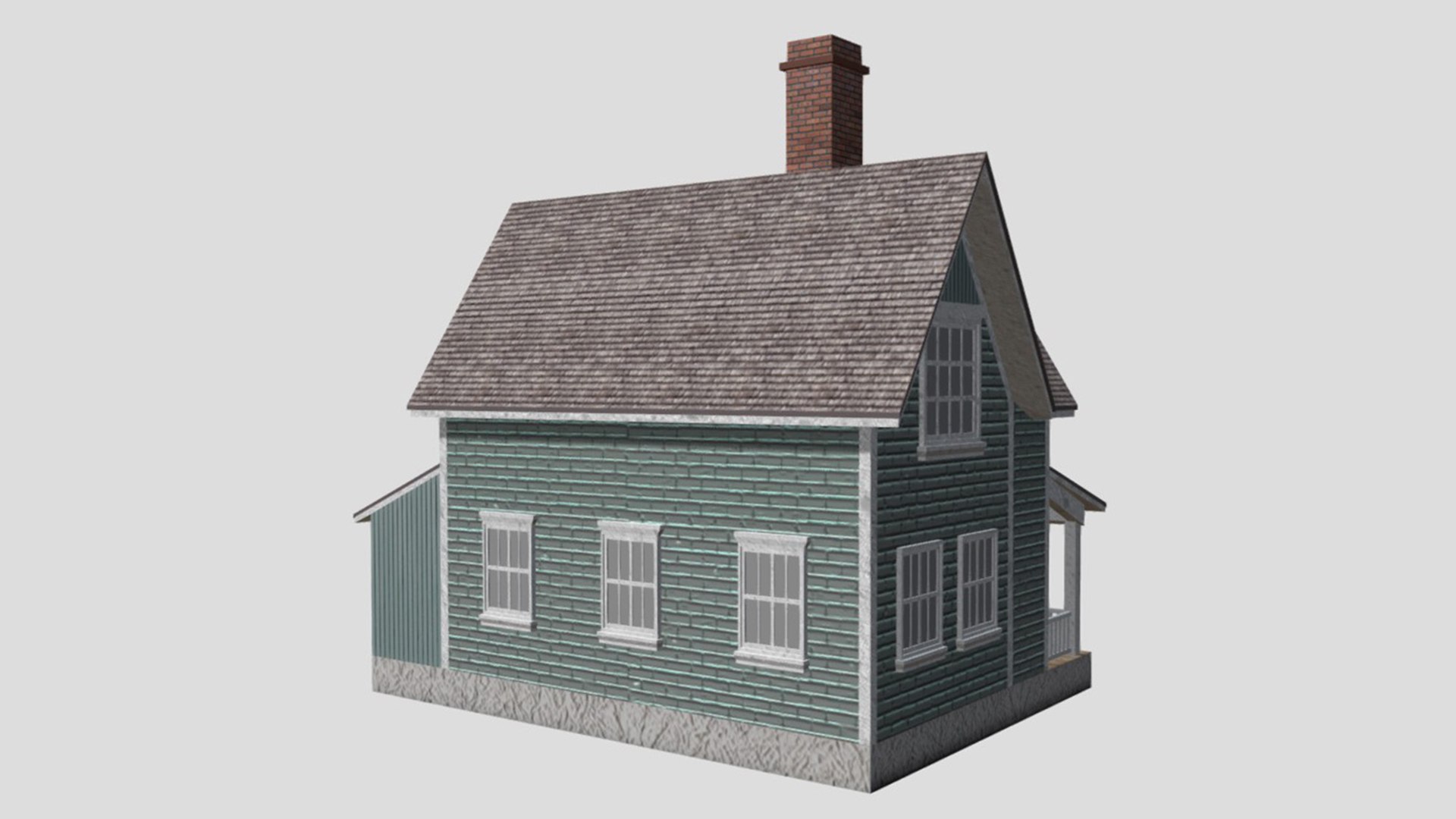 3D American Style Cottage - Town House Model - TurboSquid 2180295