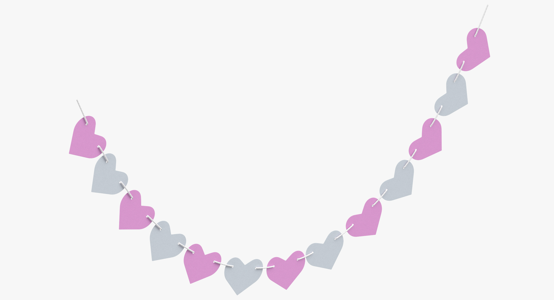 3D heart shape garland - TurboSquid 1346289