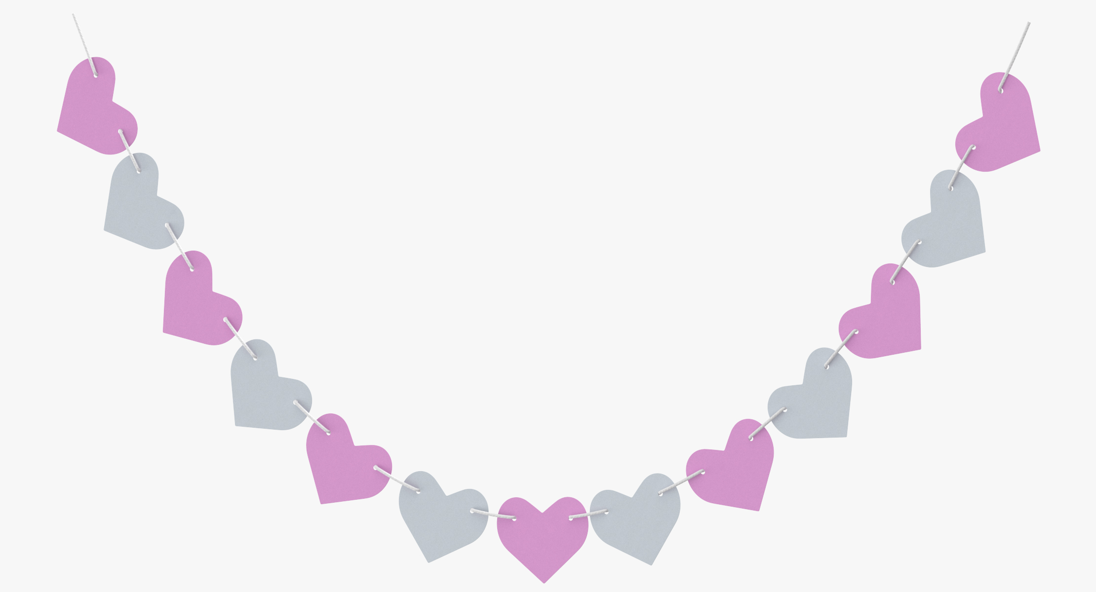 3D heart shape garland - TurboSquid 1346289