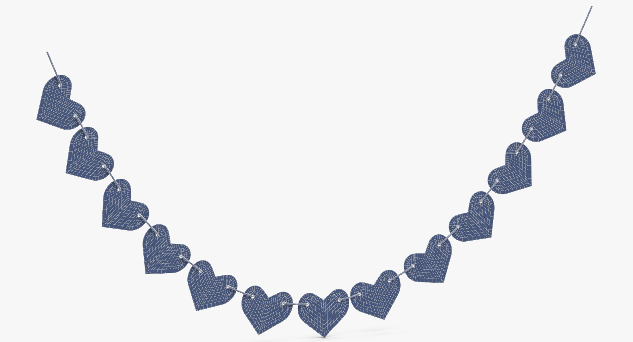 3D heart shape garland - TurboSquid 1346289