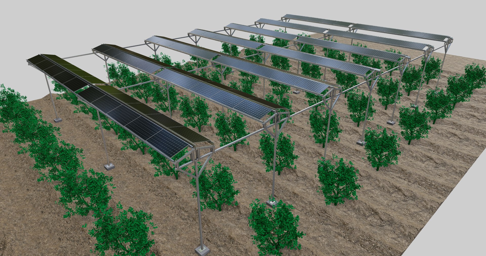 3D Solar Steel Construction For Farms Type-2 - TurboSquid 2148304