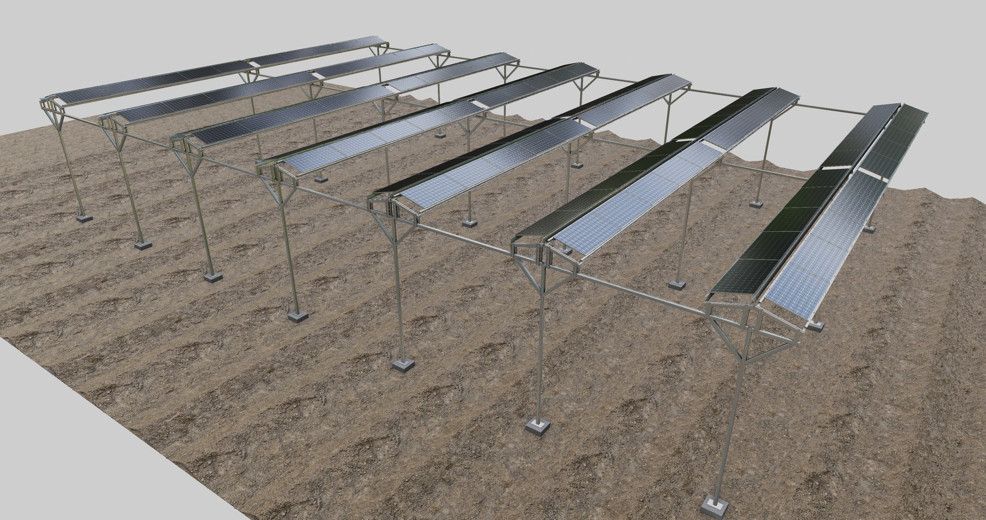 3D Solar Steel Construction For Farms Type-2 - TurboSquid 2148304